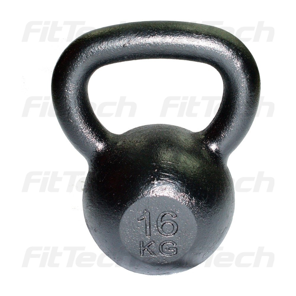 MANCUERNA RUSA EN HIERO FUNDIDO NEGRA (KETTLEBELL MOVIFIT) 16 KG. | Fittech